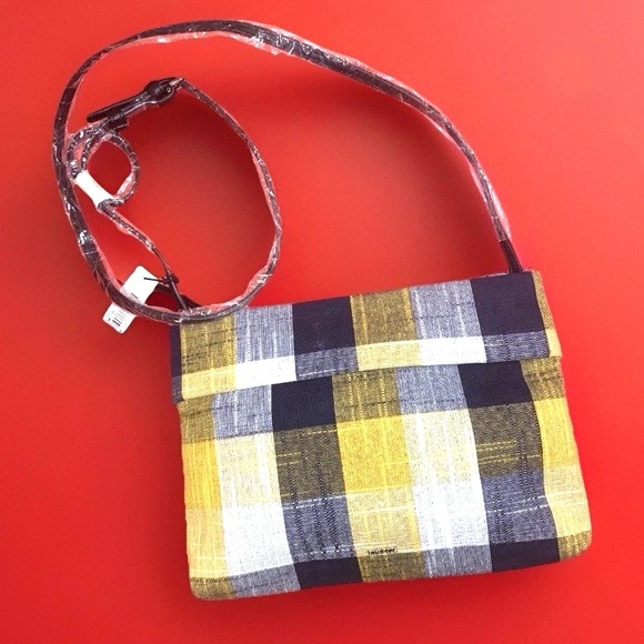 Parfois | Bags | Parfois Purse Bag Plaid Yellow And Navy Blue Crossbody ...